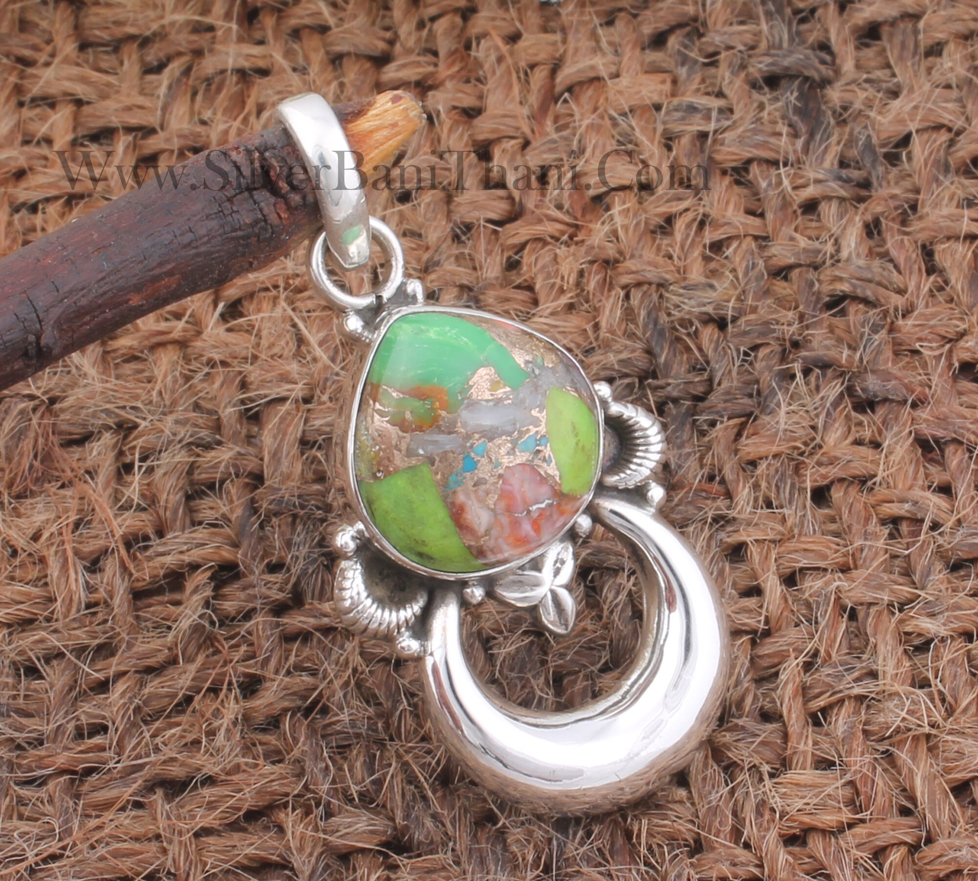 Turquoise Mix Spiny Copper Stone Solid 925 Sterling Silver - Etsy