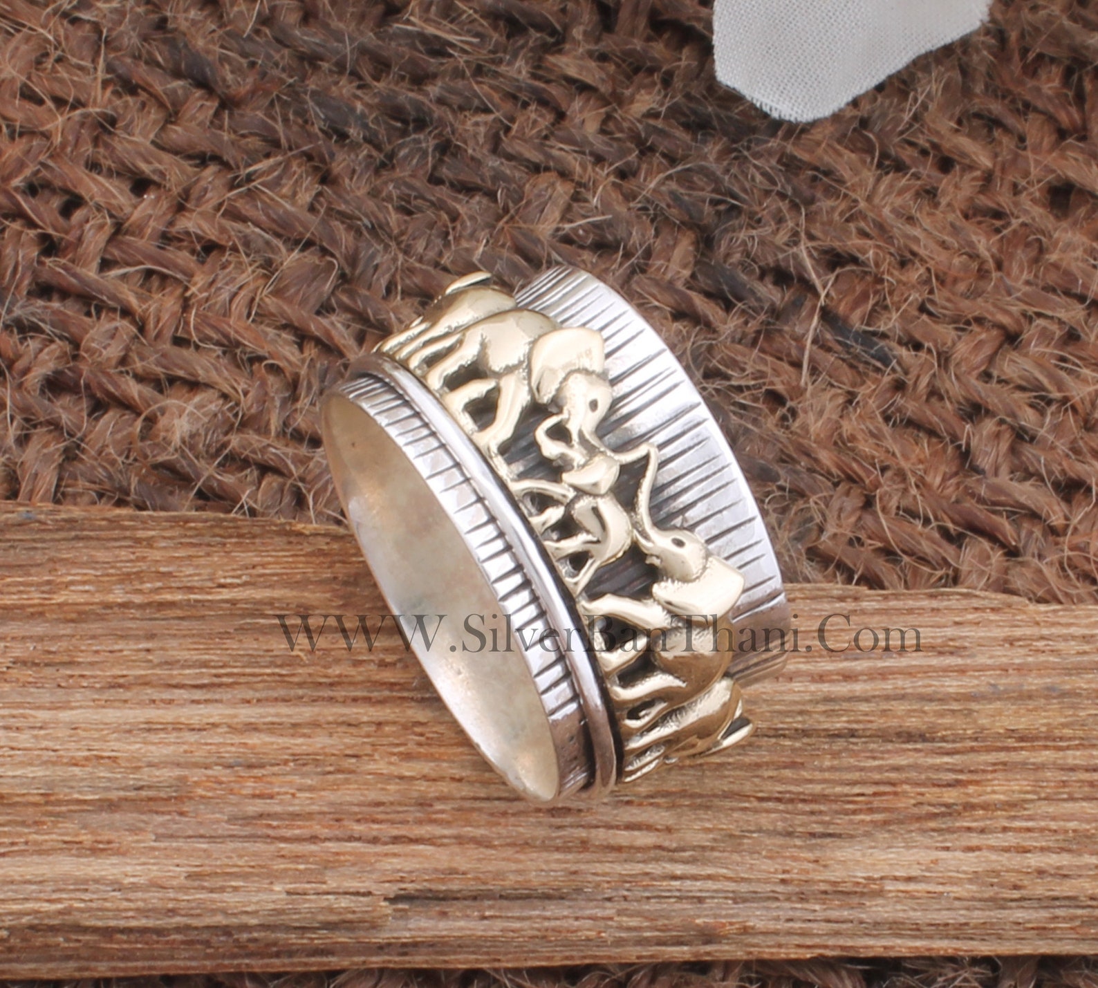 Elephant Design Spinner Band Ring 925 Sterling Silver Spinner - Etsy