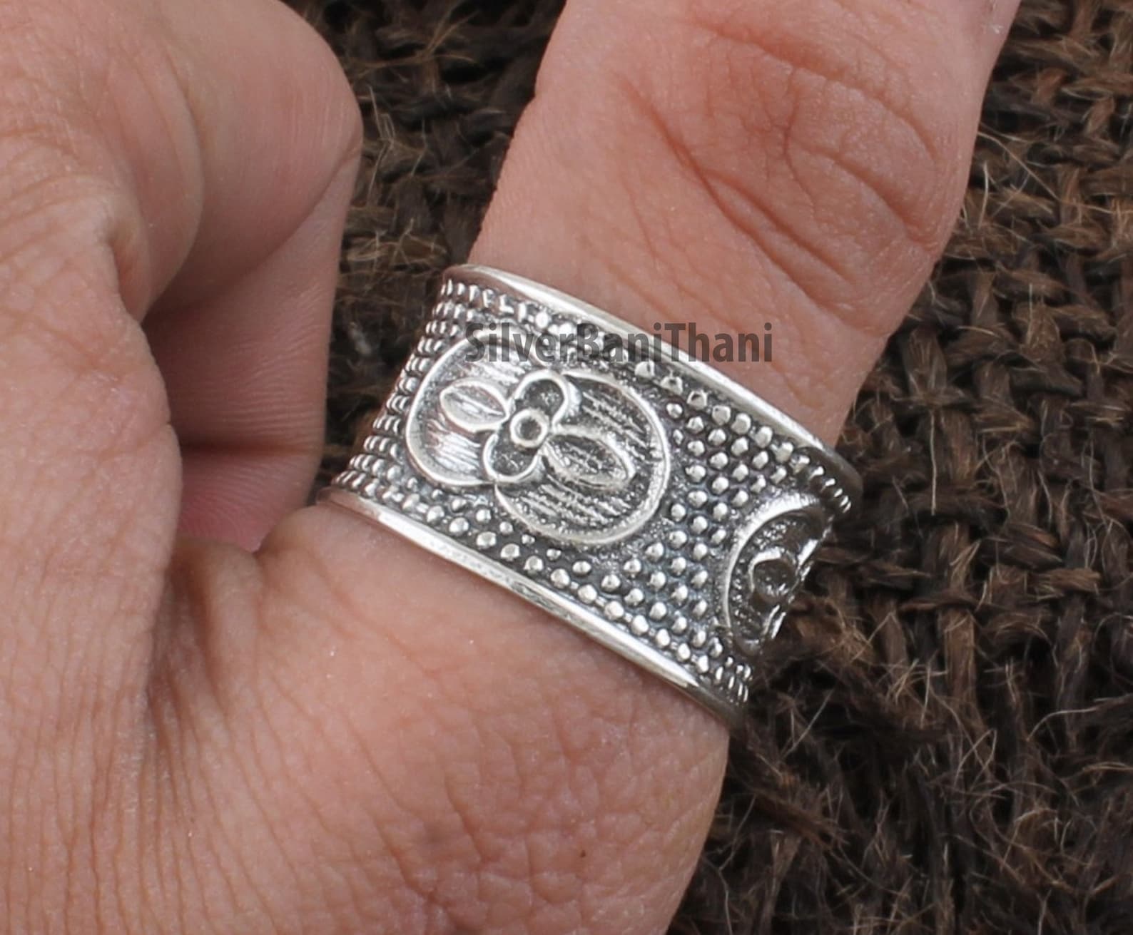 925 Sterling Silver Hand Carved Band Ring Designer Handmade | Etsy