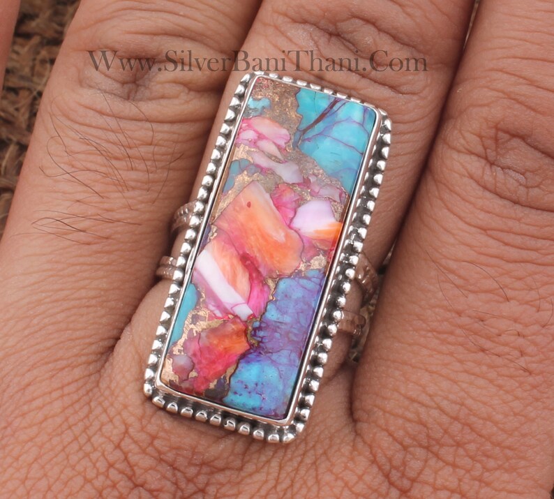 Layer Mix Spiny Copper Turquoise Rectangle Shape Gemstone - Etsy