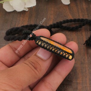 Bumble Bee Pendant Black Macrame Healing Gemstone Necklace, Soul Sister ...