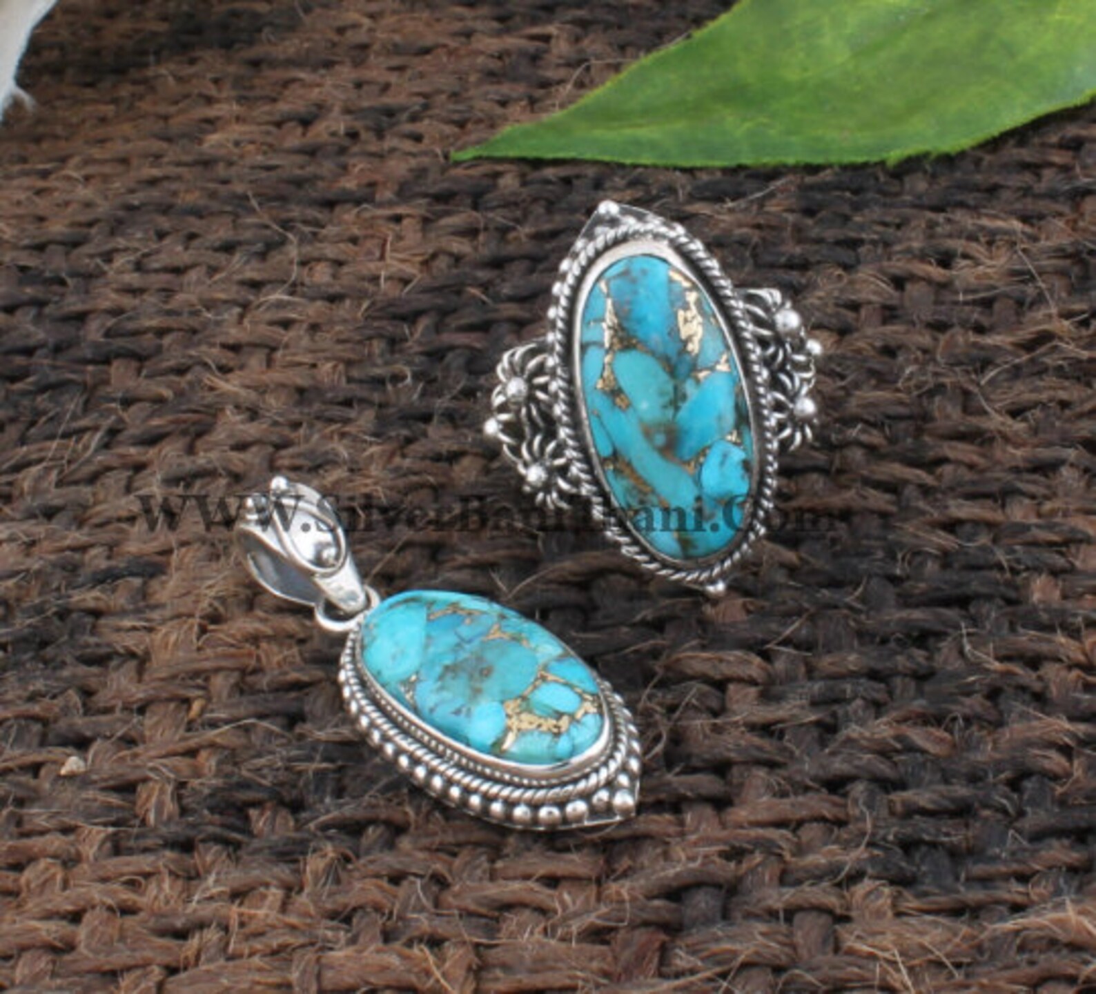 Blue Copper Turquoise Gemstone Ring 925 Sterling Silver Oval | Etsy