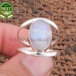 Rainbow Moonstone Oval Shape Gemstone Silver Ring 925 - Etsy
