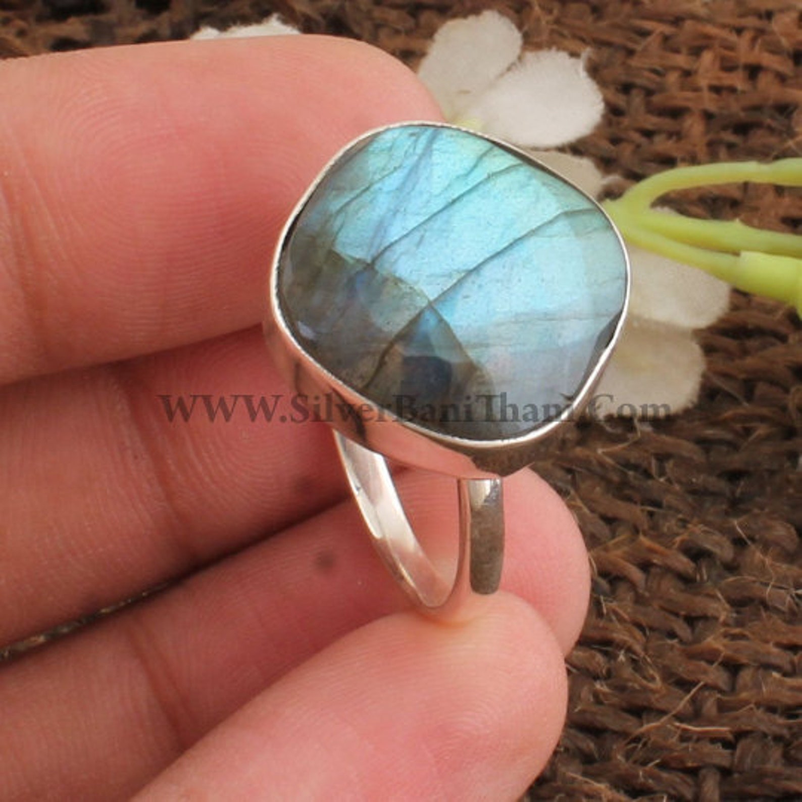 Labradorite Gemstone Ring Blue Fire Stone Ring 925 Sterling - Etsy