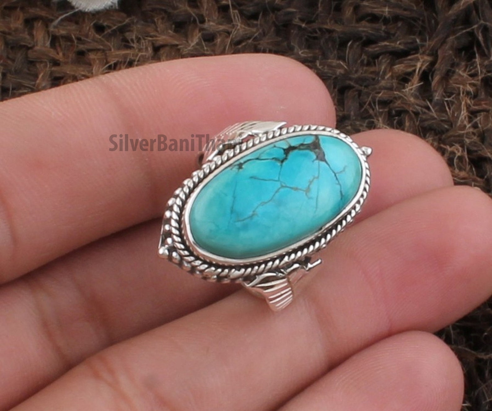 Turquoise Oval Shape Gemstone Silver Ring 925 Sterling Solid - Etsy