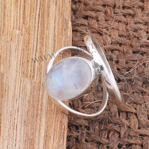 Rainbow Moonstone Oval Shape Gemstone Silver Ring 925 - Etsy