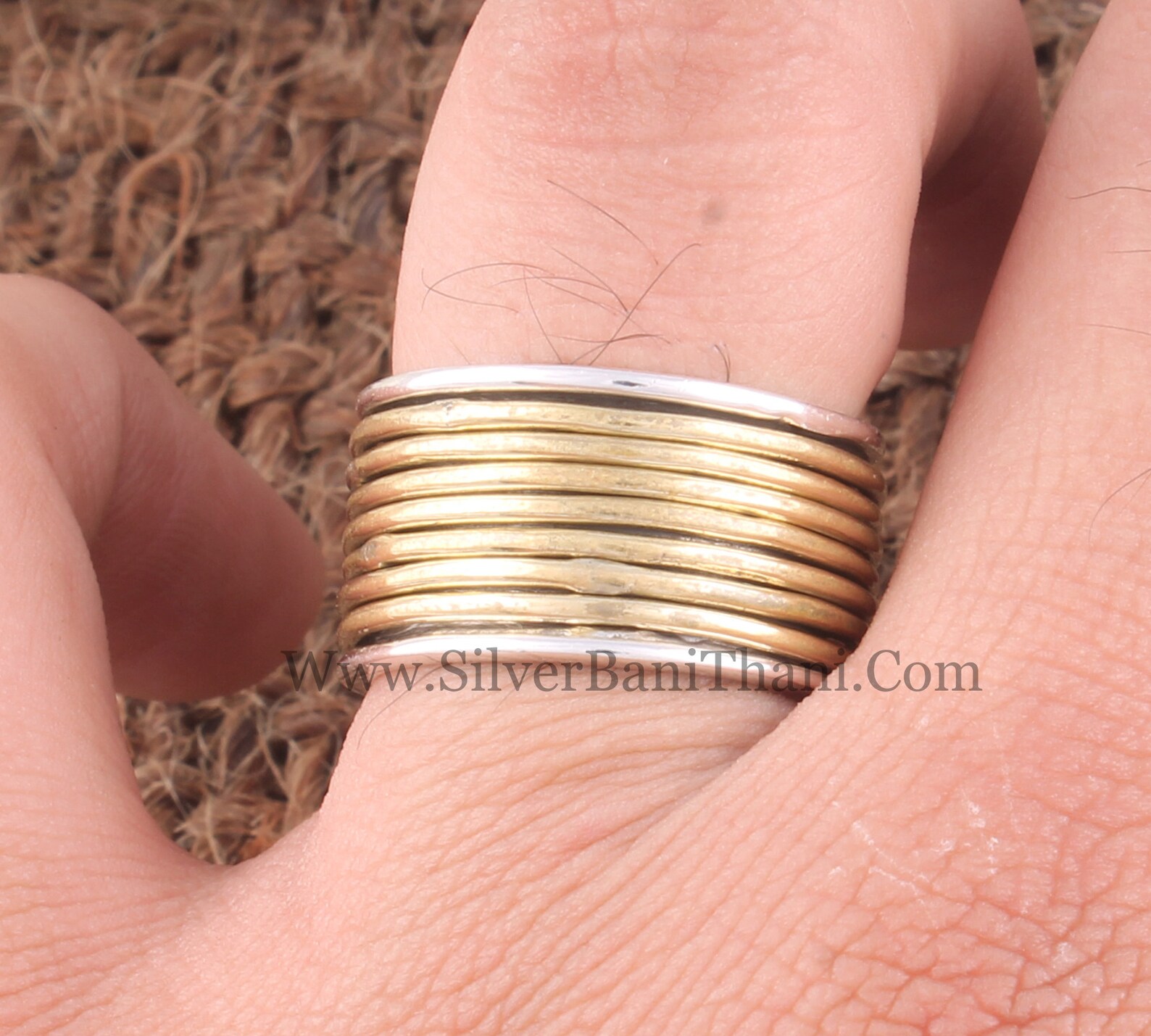 Solid 925 Sterling Silver Designer Band Spinner Ring for Women - Etsy