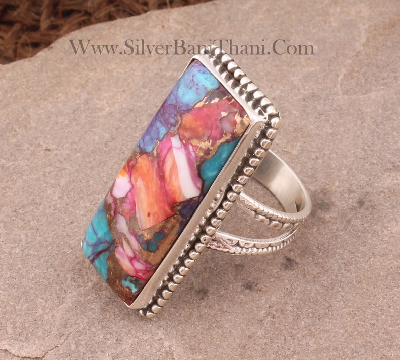 Layer Mix Spiny Copper Turquoise Rectangle Shape Gemstone - Etsy