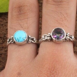 Multi Stone Ring 925 Sterling Silver Ring Handmade Ring - Etsy