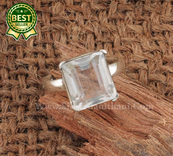 Crystal Quartz Silver Ring 925 Sterling Solid Silver Ring - Etsy