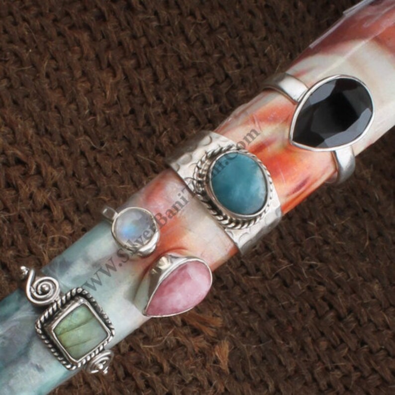 Combo Rings 925 Sterling Solid Silver Rings Engagement & | Etsy