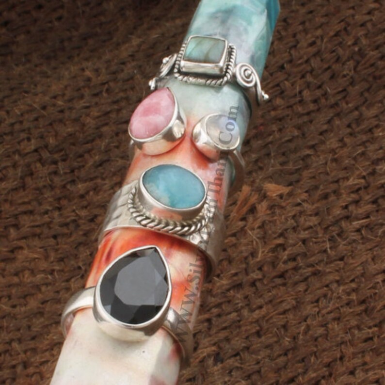 Combo Rings 925 Sterling Solid Silver Rings Engagement & | Etsy