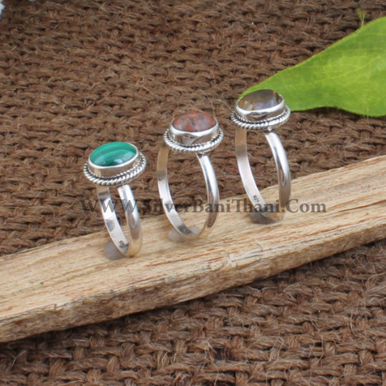 Three Stone Silver Ring Multi Stone Ring 925 Sterling Silver - Etsy