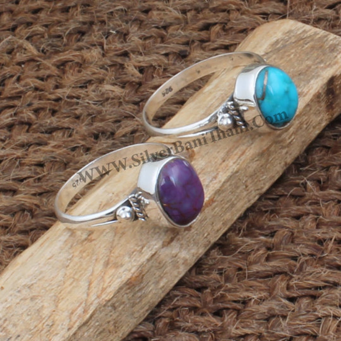 Boho Solid Silver Rings 925 Sterling Silver Rings Gemstone - Etsy