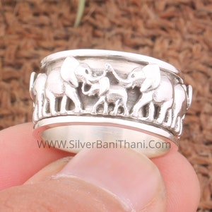 Buy Spinner Ring,elephant Design Spinner Band Ring 925 Sterling ...