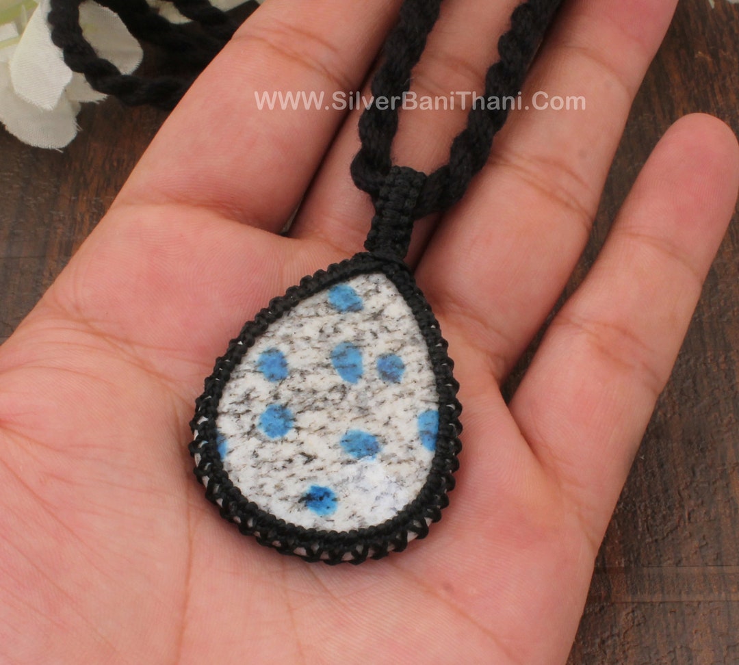 K2 Jasper Black Macrame Healing Gemstone Macrame Necklace, Soul Sister Gift K2 Jasper Gemstone ...