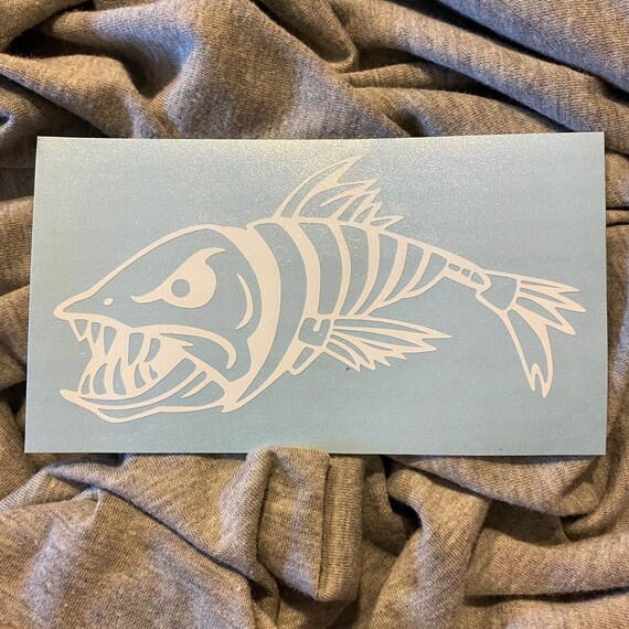 Vicious Fish White Vinyl Decal | Etsy