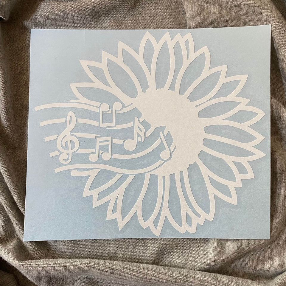 Sunflower Music Vinyl Sticker - Etsy