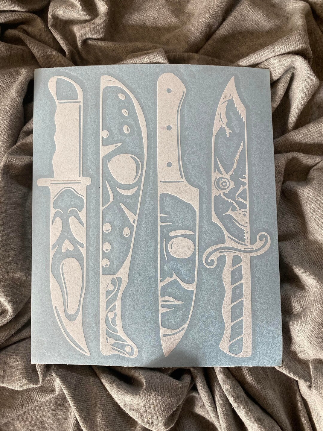 Spooky Horror Knives Vinyl Sticker - Etsy