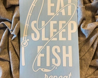 Eat. Sleep. Fish. Vinyl Sticker Car Decal - Etsy
