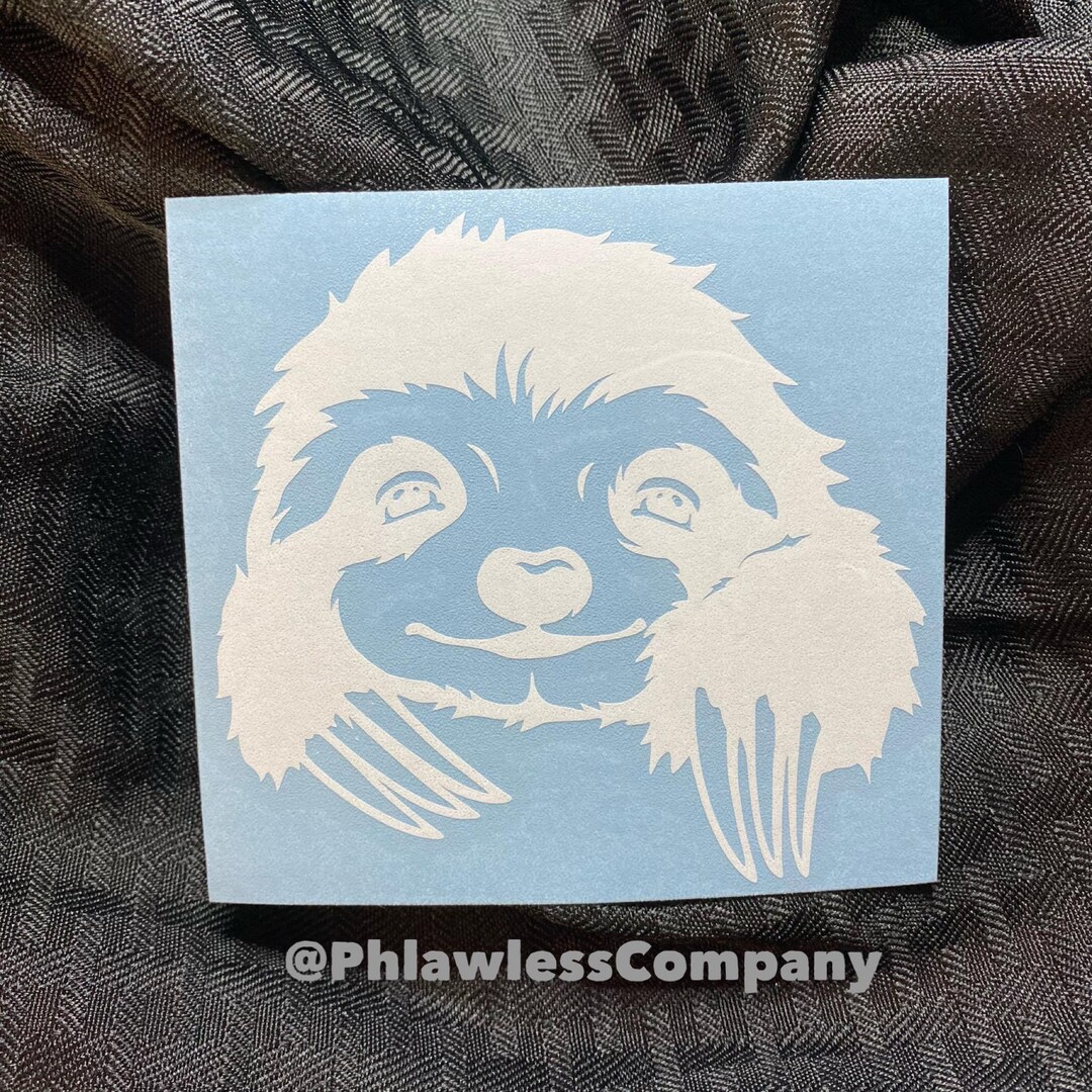 Hello Sloth Vinyl Sticker - Etsy