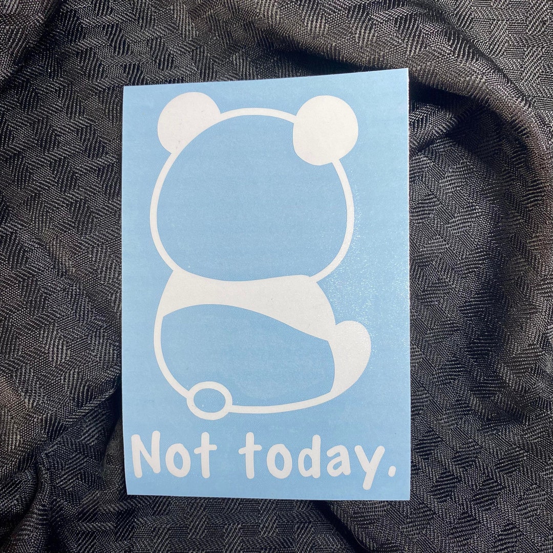 Sad Panda Vinyl Sticker White - Etsy