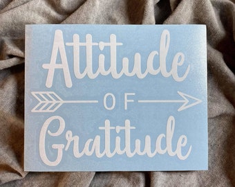 Attitude is Gratitude Sticker, Gratitude Sticker, Motivational Sticker ...