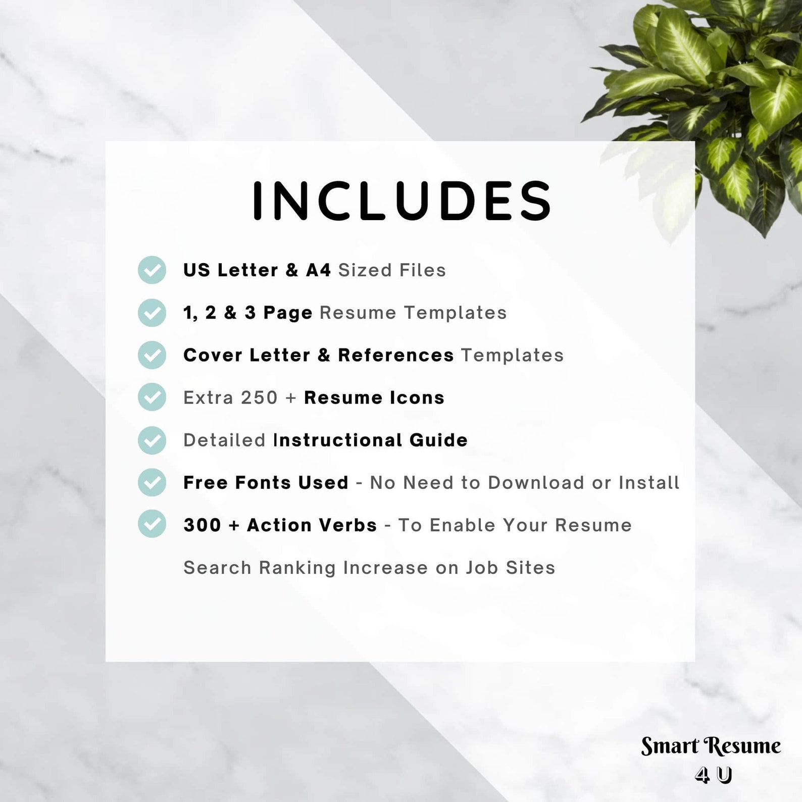 Mint Resume Template for Word |1,2,3 Page Resume With Cover Letter for ...