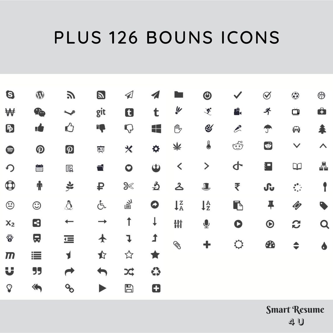 RESUME ICONS SET 250 Recolorable Icons for Word Powerpoint - Etsy Australia