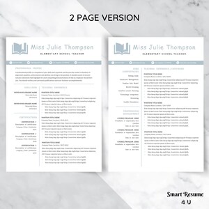 2020 Teacher Resume Template Word, Creative Teacher CV Template, 1-3 ...