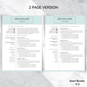 Mint Resume Template for Word |1,2,3 Page Resume With Cover Letter for ...