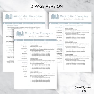 2020 Teacher Resume Template Word, Creative Teacher CV Template, 1-3 ...