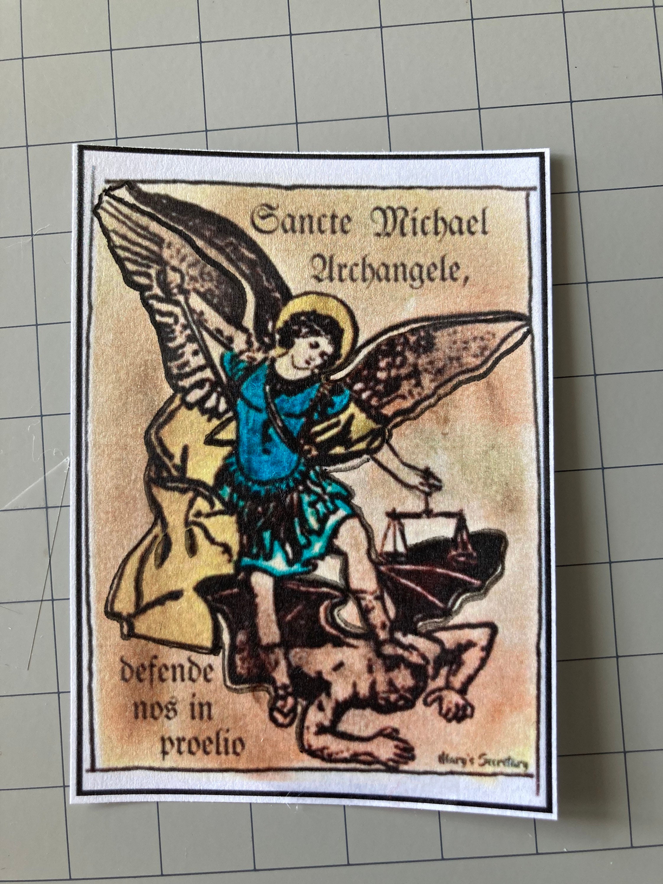 Sancte Michael Archangele Holy Card - Etsy