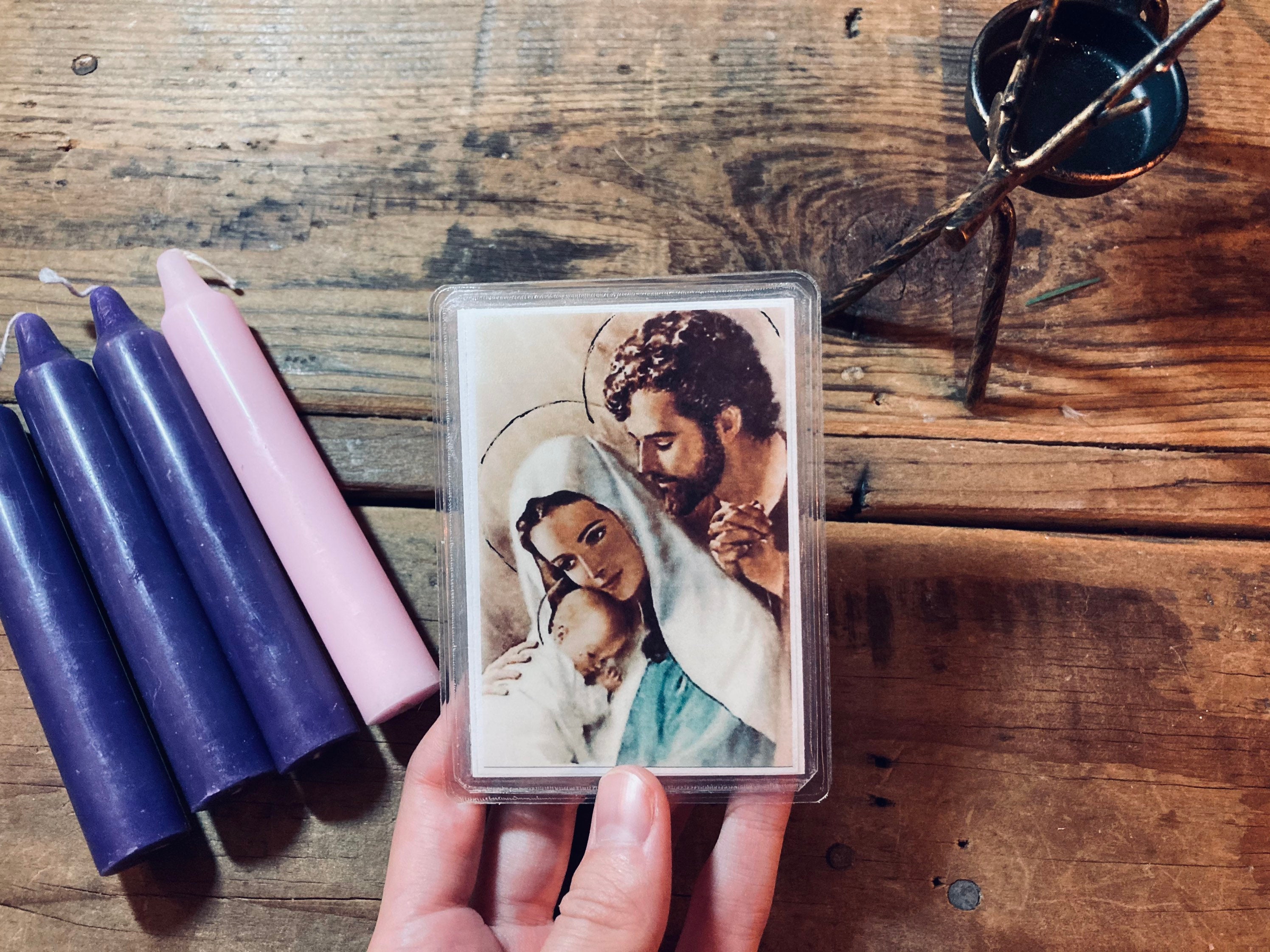Holy Family Holy Card Front and Back - Etsy