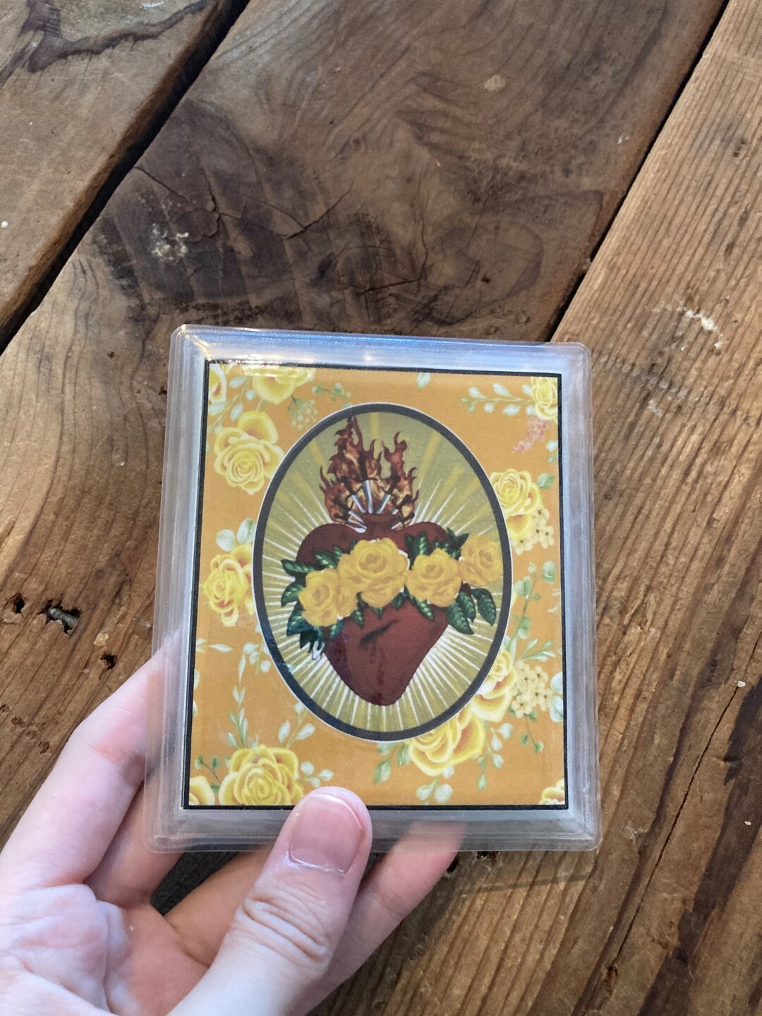 Immaculate Heart of Mary Yellow Roses Holy Card. - Etsy