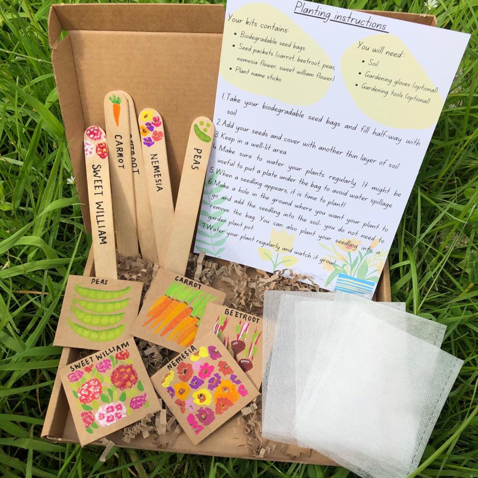 Children's Gardening Kit Gift Box for Kids Eco-gift Box Summer Activity ...