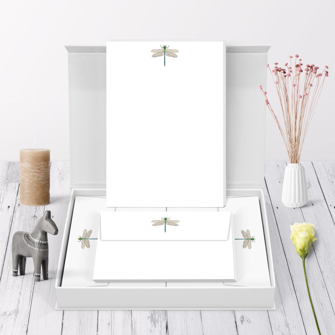 Dragonfly Stationery Set : A5 Letter Writing Paper With Matching ...