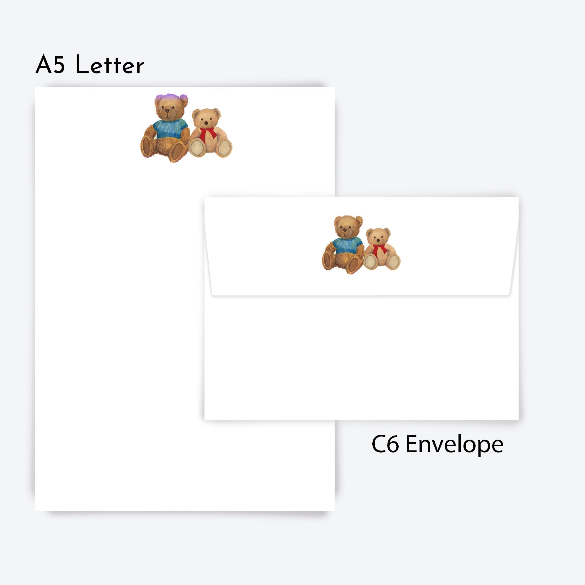Teddy Bears Letter Writing Set With Envelopes | Stationery Paper Kit ...