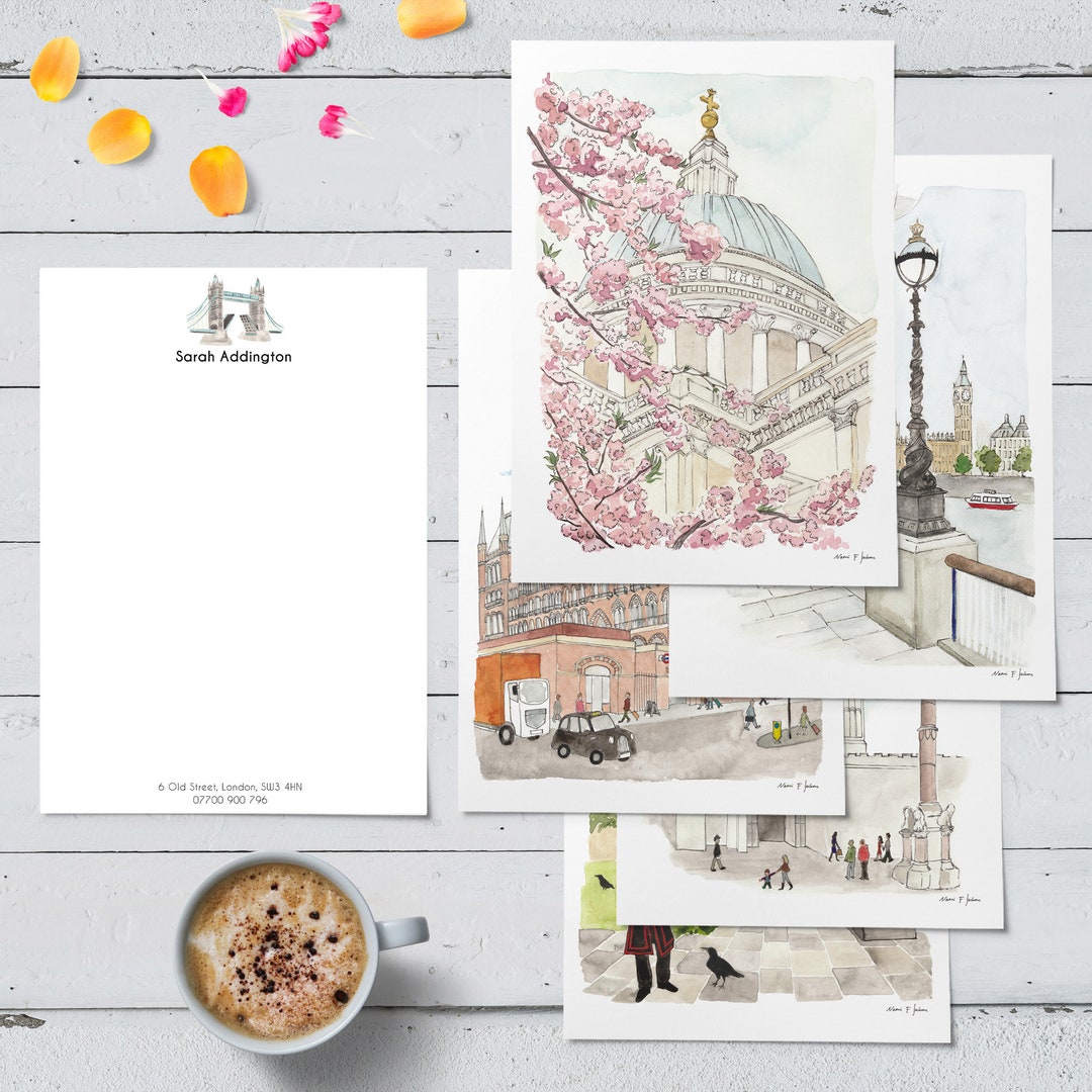 Me Loovely London Personalised Letter Writing Art Stationery Set ...