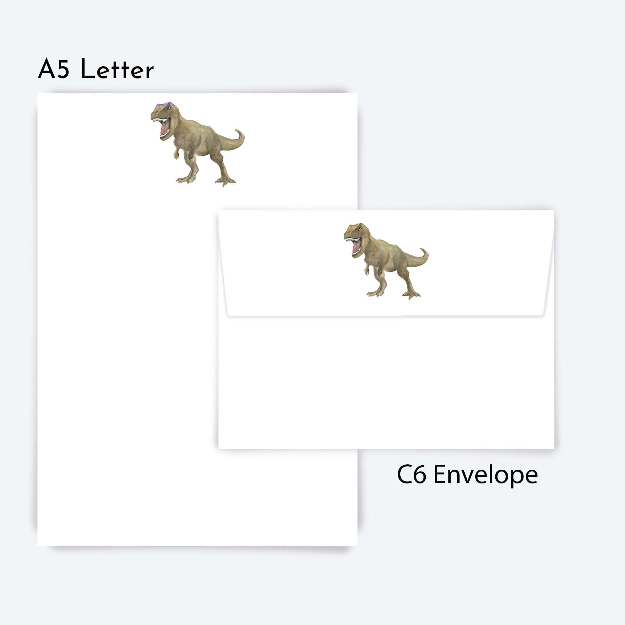 Me Loovely T-rex Letter Writing Paper and Envelopes Set With Organiser ...