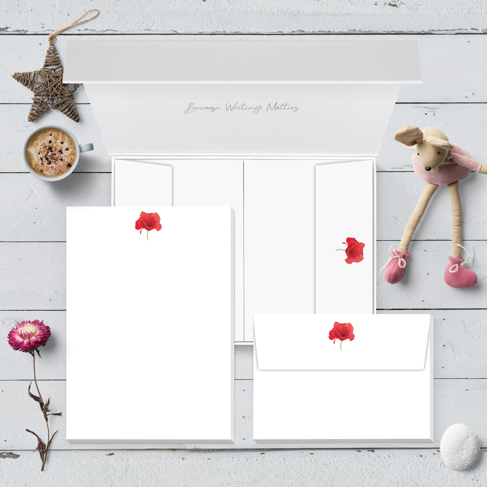 Red Poppy Letter Writing Set Luxury Stationery Set Letter - Etsy