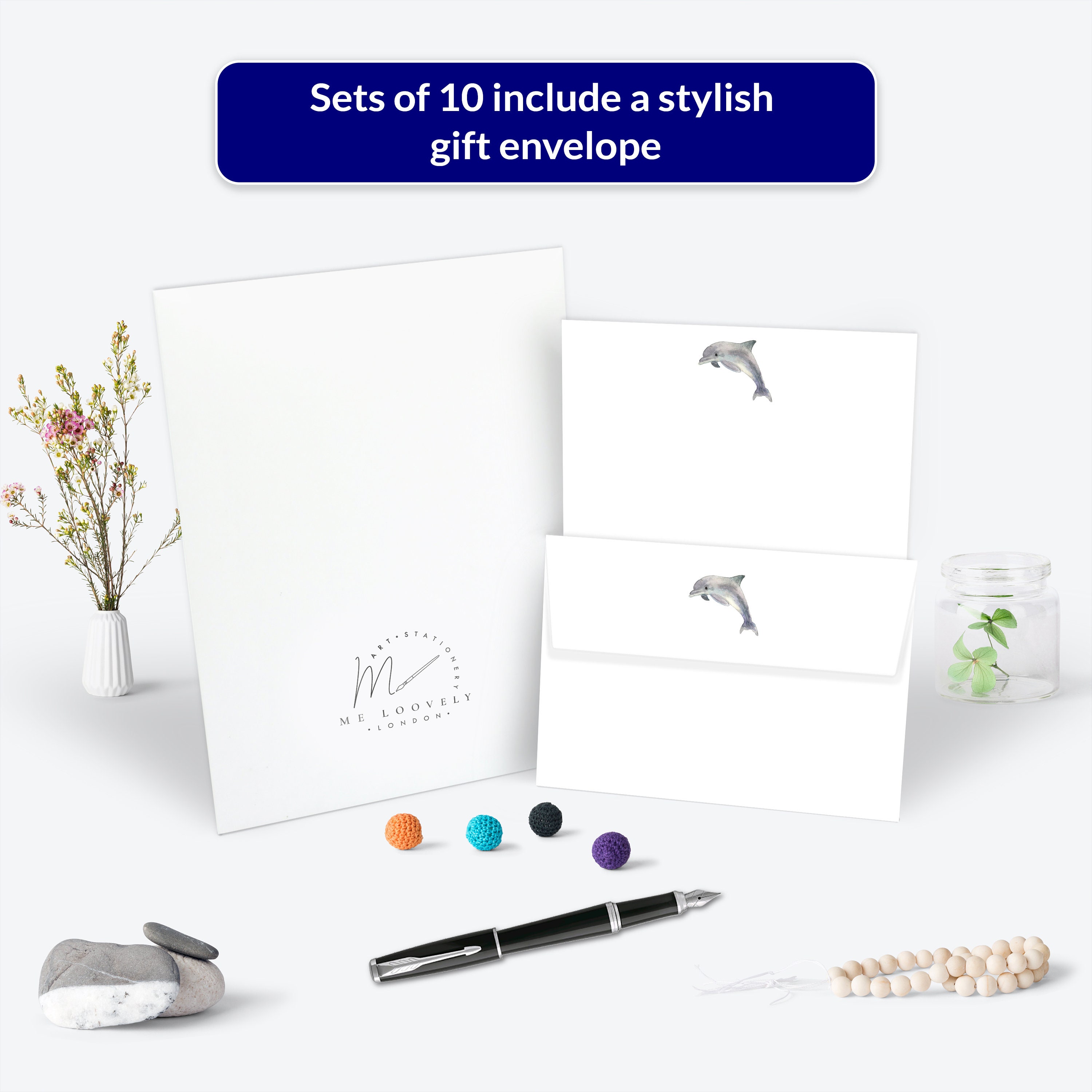 Dolphin Letter Writing Set Cute Stationery Set Letter - Etsy