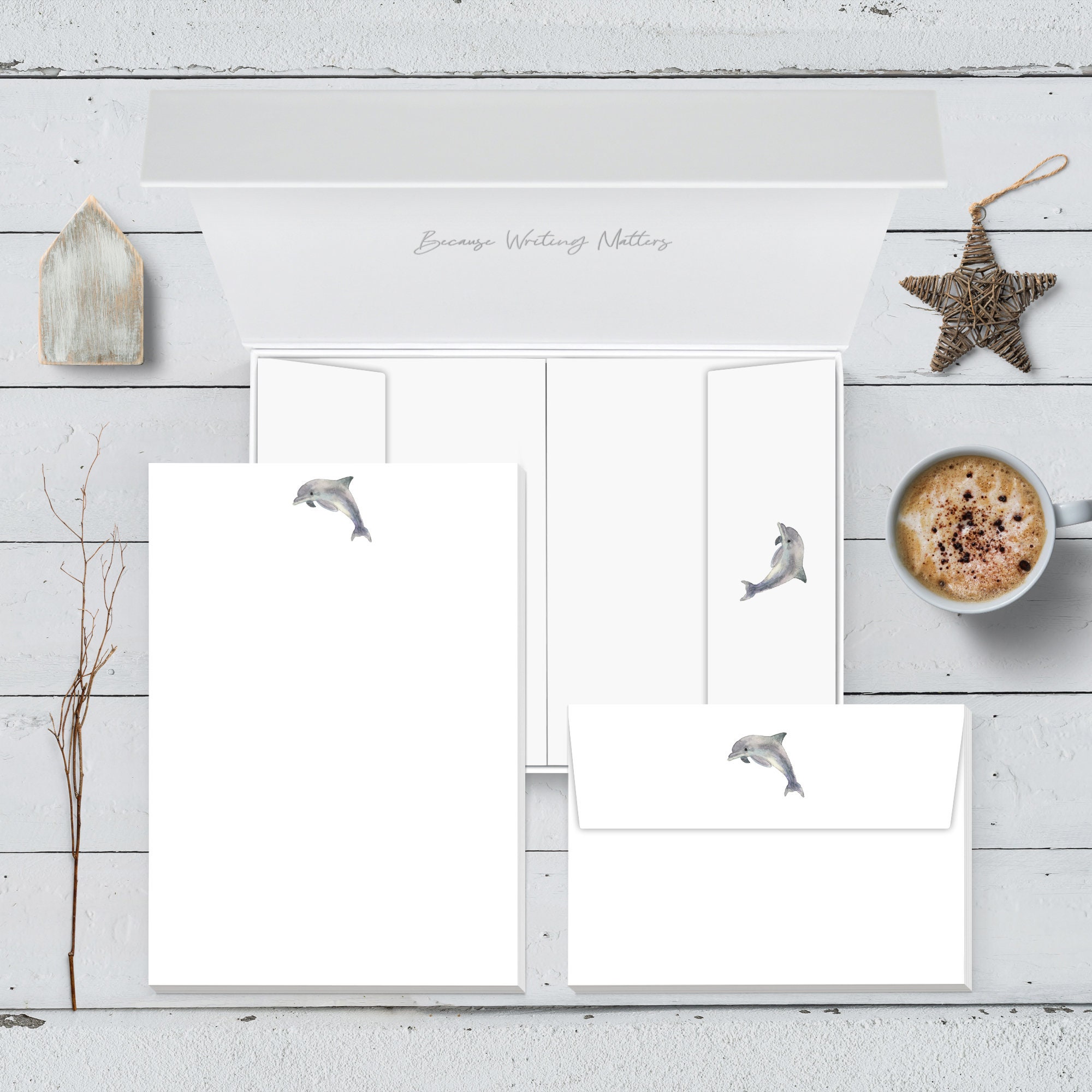 Dolphin Letter Writing Set Cute Stationery Set Letter - Etsy