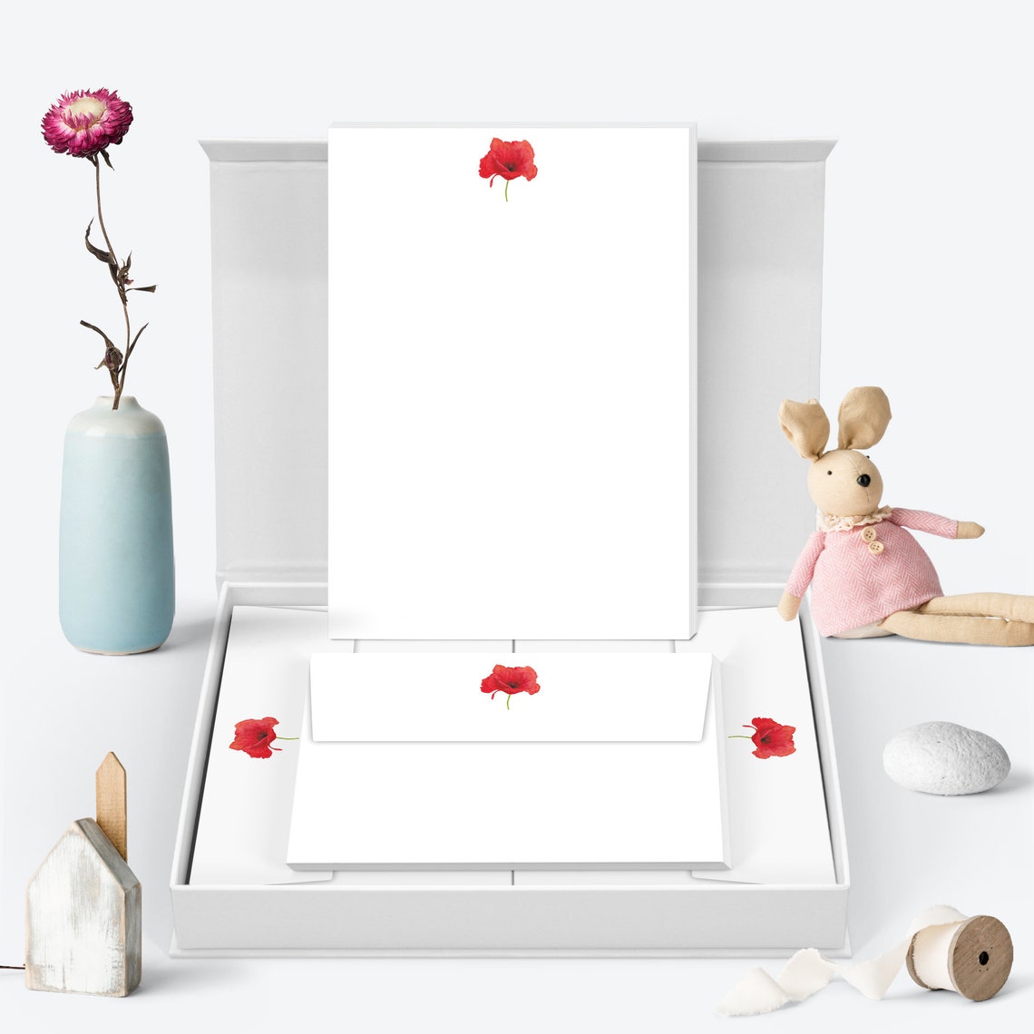 Red Poppy Letter Writing Set Luxury Stationery Set Letter - Etsy