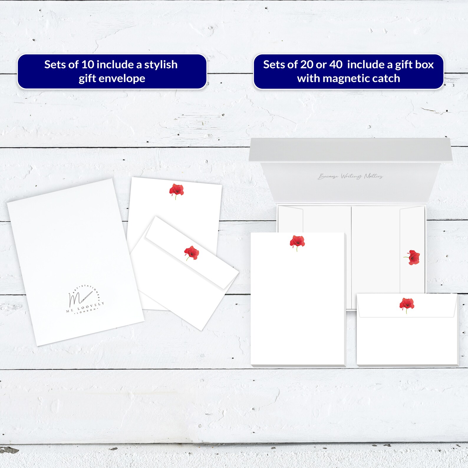 Red Poppy Letter Writing Set Luxury Stationery Set Letter - Etsy