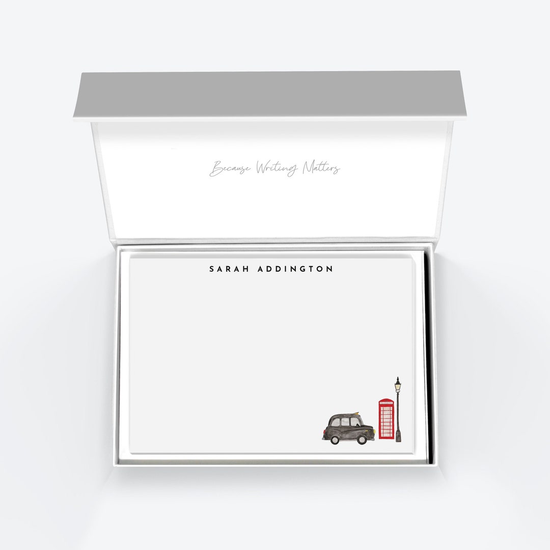 Personalized London Notecard Set: Watercolor Icon Stationery, Munken ...