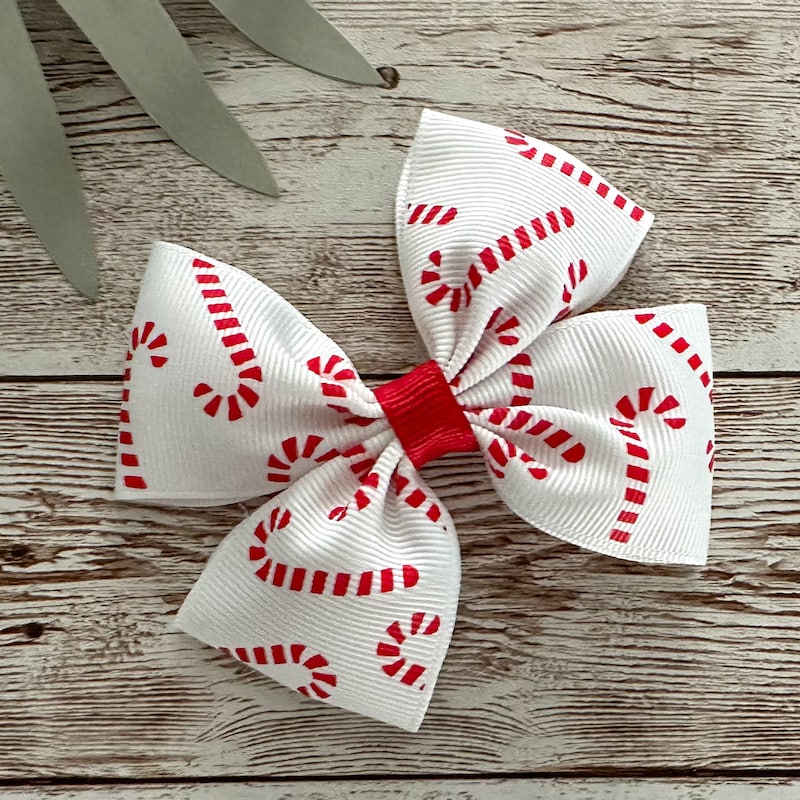 Candy Cane Hair Bow - Etsy
