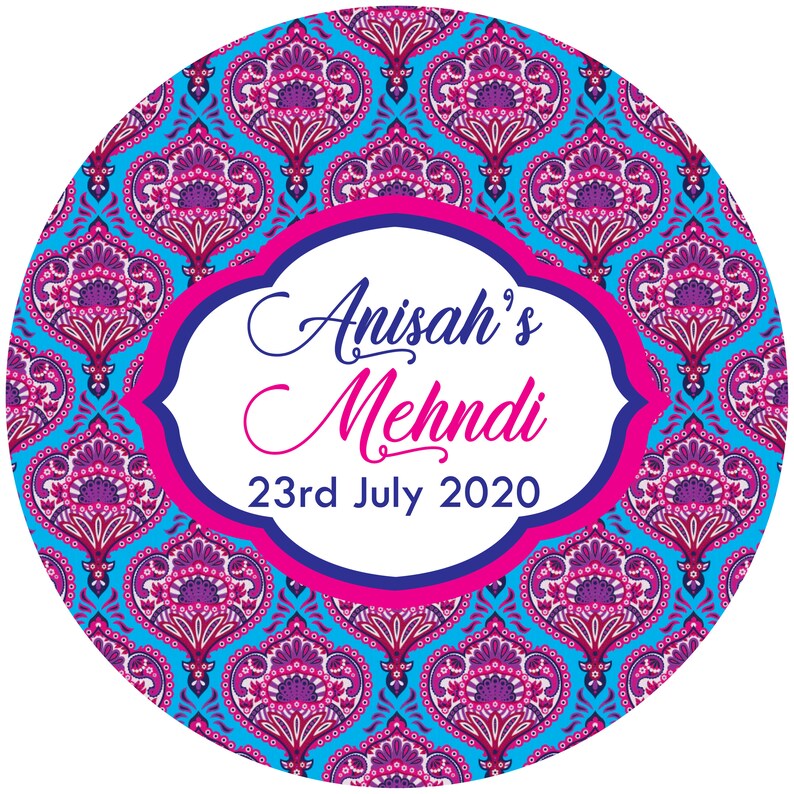 Personalised Wedding Mehndi Dholki Celebration Stickers - Etsy