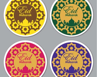Eid Mubarak Stickers Labels GLOSS MATT | Etsy