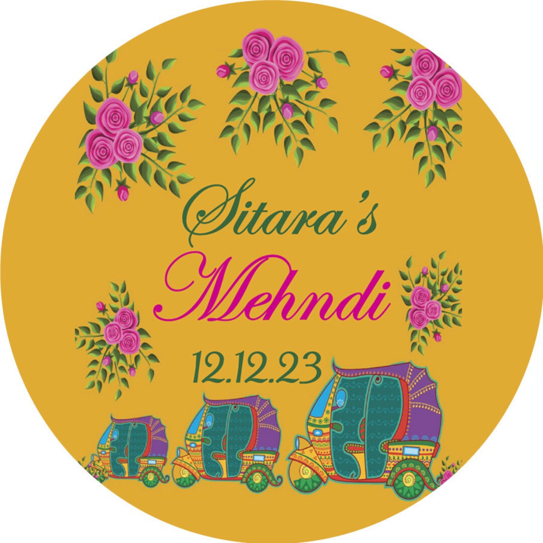 Personalised Wedding, Mehndi, Dholki Celebration Stickers - Etsy